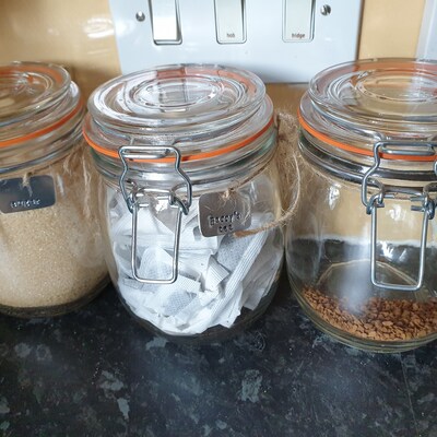 Set of Kilner / Mason Jar Labels/tags, Personalised, Handstamped ...