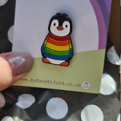 Rainbow Penguin Soft Enamel Pin Penguin Brooch. Rainbow - Etsy