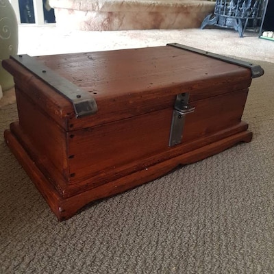 Hidden Gun Storage Box , Valet Box for Man , Reclaimed Wood Box With ...