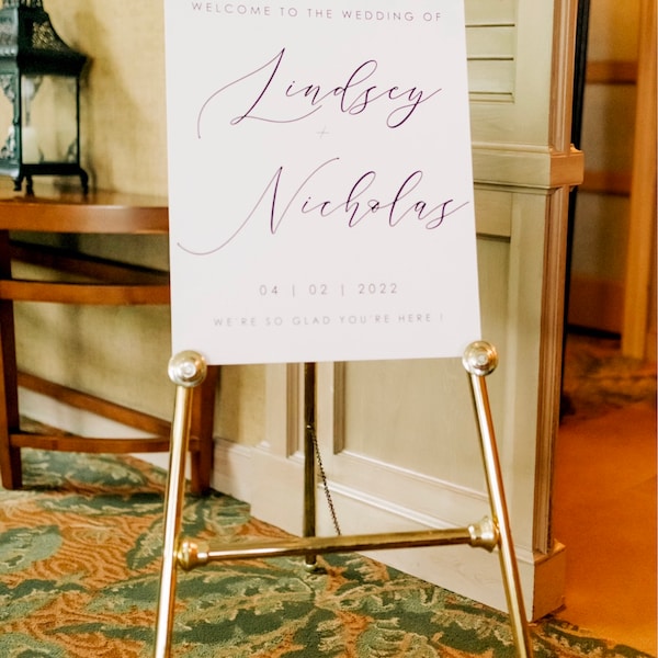 Welcome Wedding Sign, Script Welcome Sign, Welcome Sign Wedding ...
