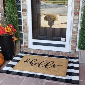 Oh Hello Doormat Hello Welcome Mat Housewarming Gift Cute | Etsy