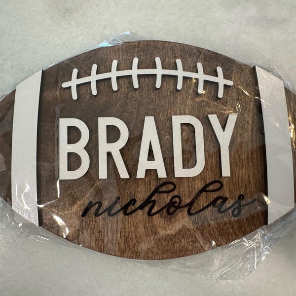 Football Baby Name Announcement - Newborn Photo Prop - Hospital Name ...