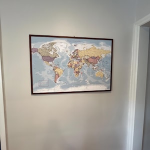 World Travel Map, Push Pin World Map, Canvas Travel Framed Map - Etsy