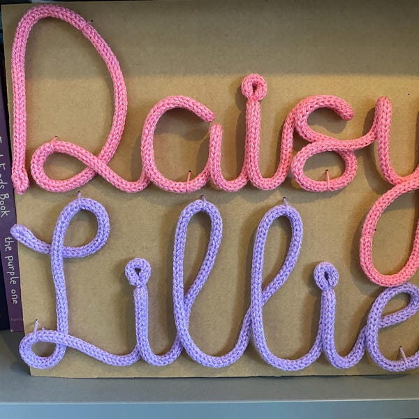 Knitted Name Sign,custom Wire Name,gifts for Kids,rope Words,nursery ...