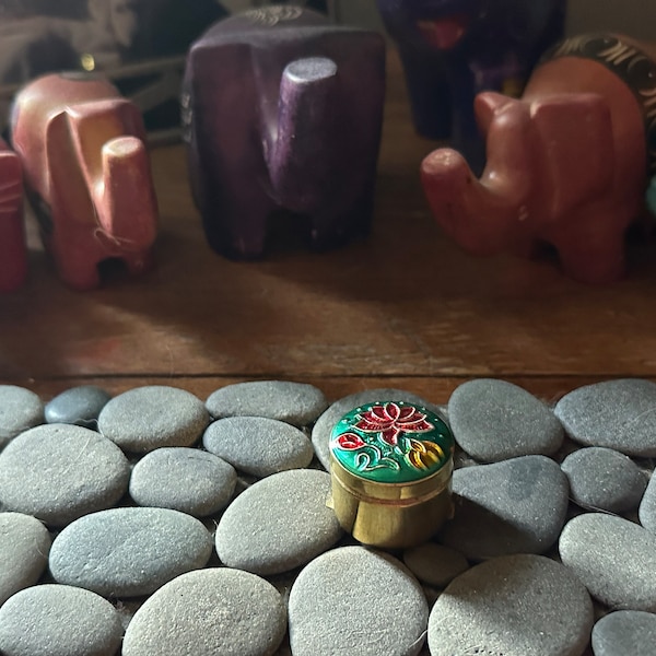 Solid Perfume, Tiny Decorative Brass Sample Container With Lid ...