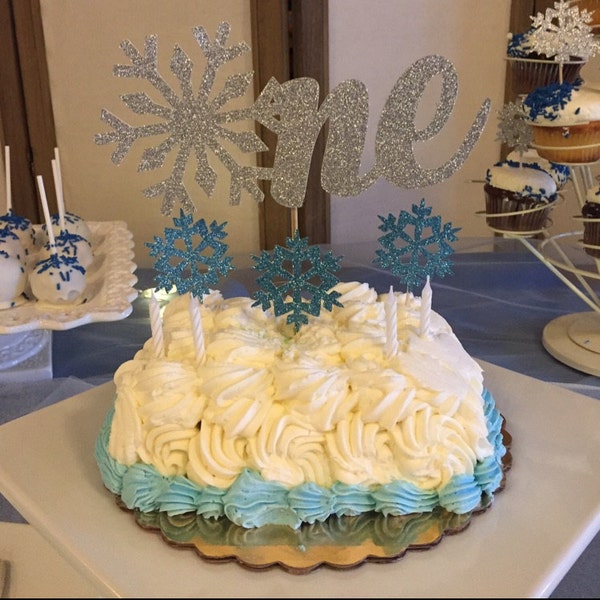 1st Birthday Cake Topper, One Cake Topper, Winter Wonderland Cake ...