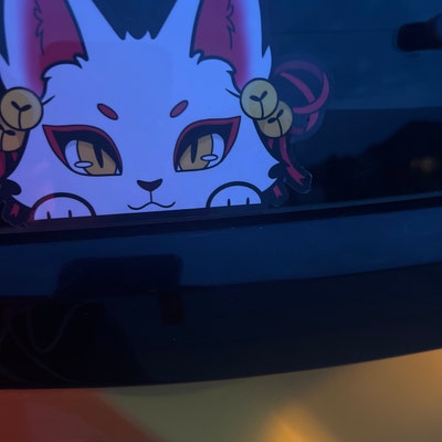 Kitsune Fox Peeker Sticker - Etsy