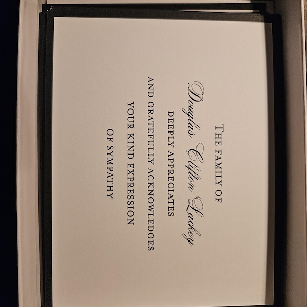 Eternity Sympathy Acknowledgement Note Cards - Flat or Folded With ...