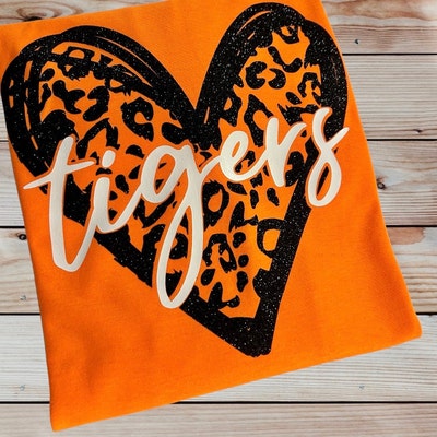 Tigers Heart Svgleopard Heart Svgtigers Mascot Svgheart - Etsy