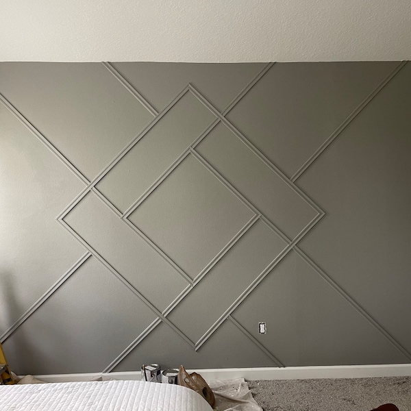 Diagonal Diamond Wall Molding Panel in Custom Layout, Decorative ...