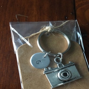 Camera Keyring, Initial Keyring, Photographer Keyring, Hand Stamped ...
