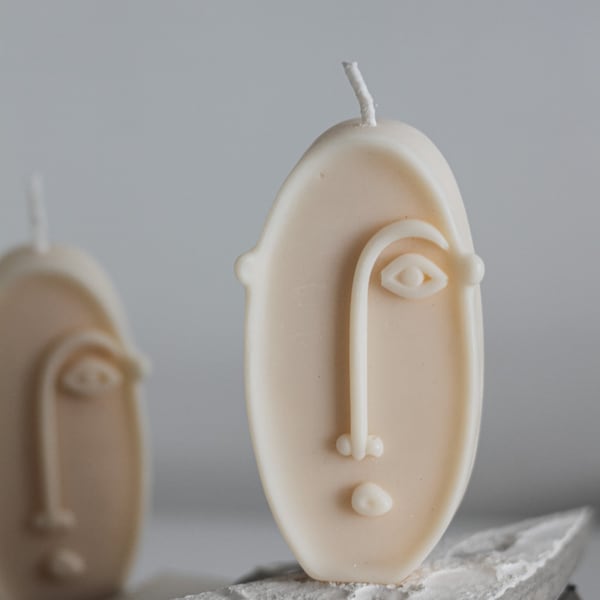 Abstract Face Candle Mold-candle Silicone Mold-human Face Candle Mold ...