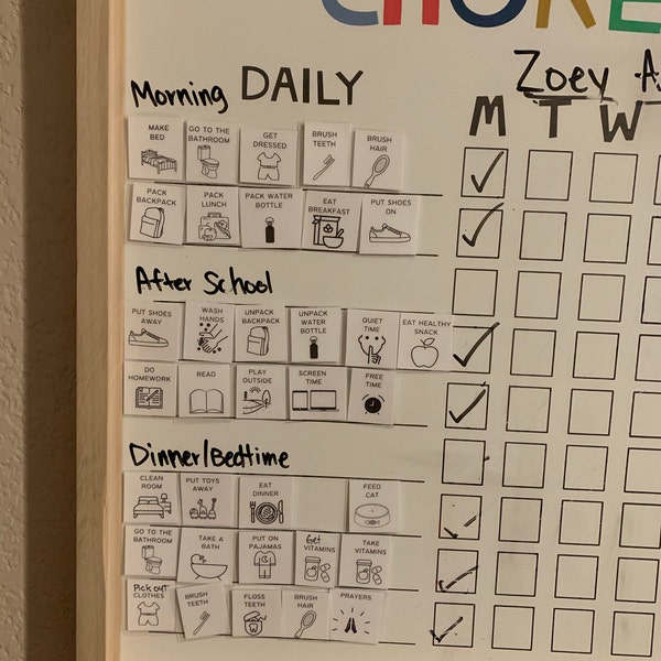 Kids Daily Responsibility Chart | Printable Chore Cards and Routine ...