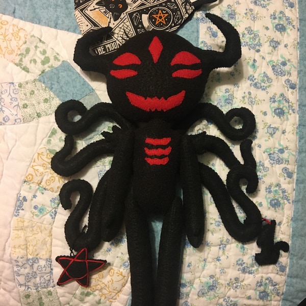 XL Zalgo Demon Doll, Handmade Plushie Decor, Unique Felt Doll, Horror ...