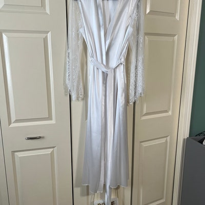 Short Satin Bridal Robe Wedding Kimono Robe for Bride Dressing Gown Women Ivory Bridal Party ...