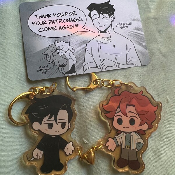 Rody and Vincent Heart Magnet Keychain Set Dead Plate 6.5 Cm Double ...