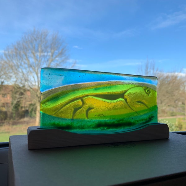 Fused Glass Large Croyde Bay Scene in Wooden Stand. - Etsy UK