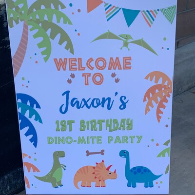 Dinosaur Welcome Sign, EDITABLE Birthday Welcome Sign, Dinosaur ...