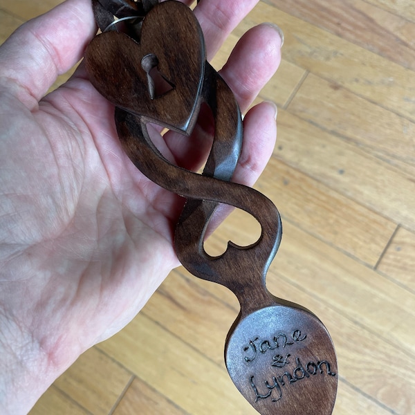 Two Hearts in One Love Spoon - Free Engraving of Names & Date on Hand ...