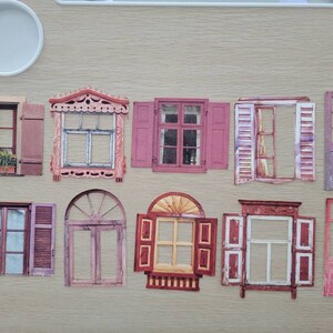 10 Pcs Victorian Vintage Window and Door Stickers, Green Window and ...