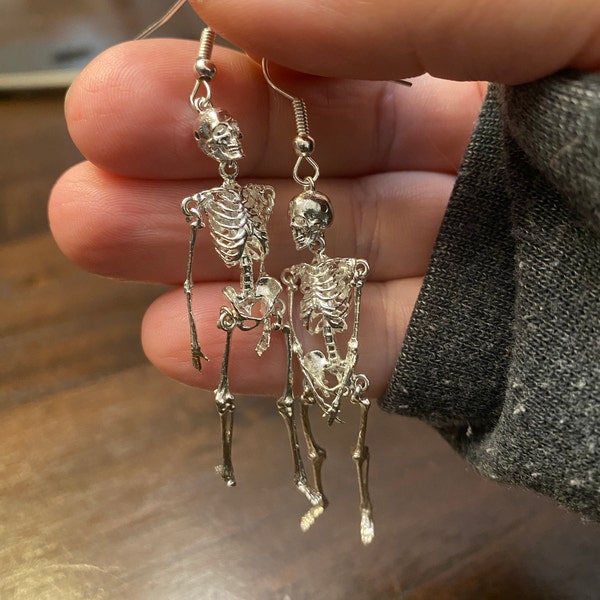 Movable Skeleton Bone Dangle Earrings - Etsy