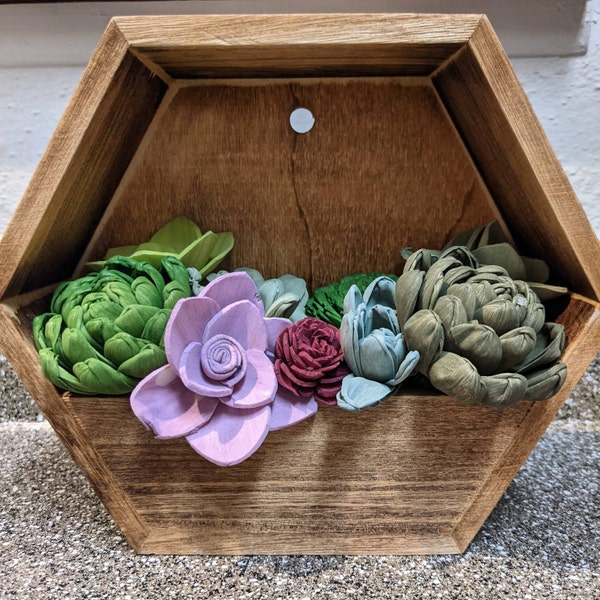 Class of 2025 Graduation Flower Arrangement – Blue & White Wood Flowers ...