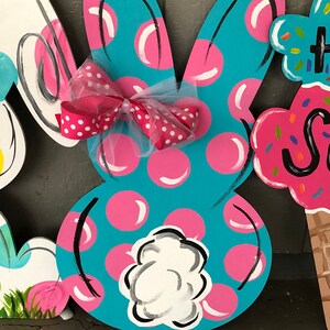 Unfinished Wood Bunny Rabbit With Two Floppy Ears Laser Cutout, Wreath ...