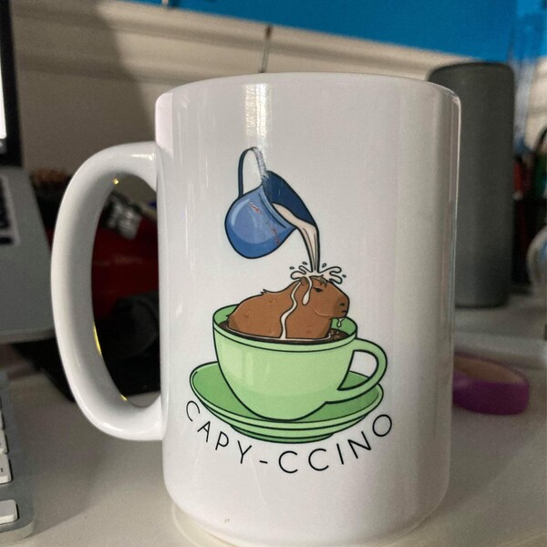 Cappuccino Mug, Capybara Gift, Cute Animal Mug, Capybara Mug ...
