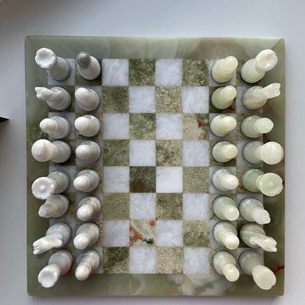Chess Set Handmade | Green Onyx Marble Chess Set | Best Selling Chess ...