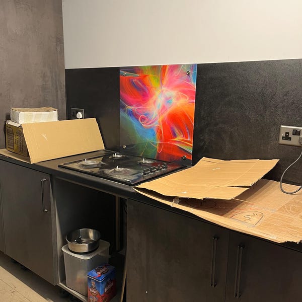 Kitchen Splashback Terrazzo Lastrico Mosaic Tempered Glass Backsplash ...