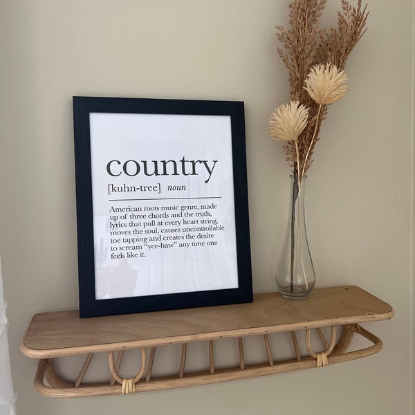 Country Definition Print, Music Wall Decor, Country Decor, Bluegrass ...