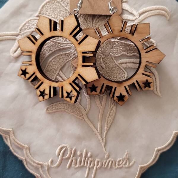 Filipino Dangle Earrings With Tribal Pattern/symbols | Filipino Tribal ...