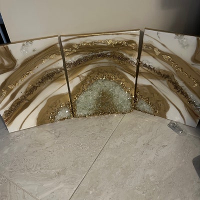 20x48 Blush Pink Geode Epoxy Artwork / Wall Art / Blush Pink / - Etsy