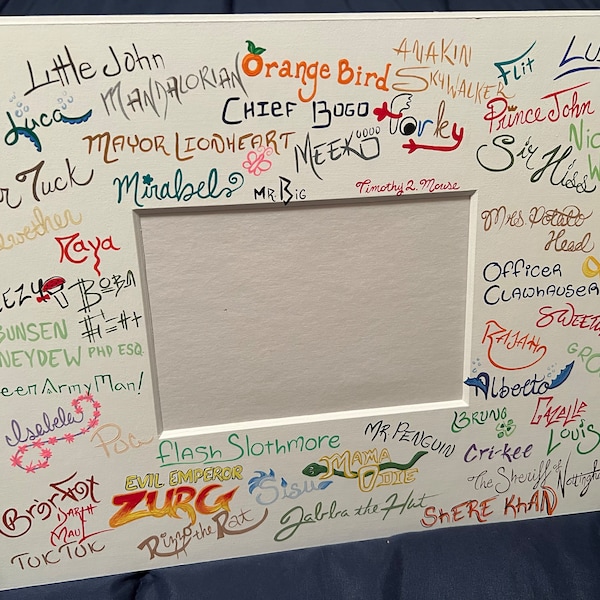 Disney Photo Mat - Mat Board - Disney Characters - Disney Autograph ...