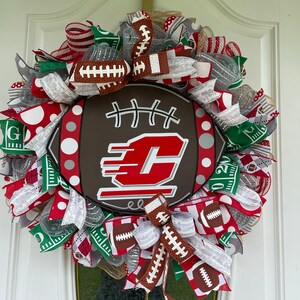 Personalized Football Door Wreath Choose Your Team Colors Customize ...