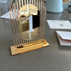 Gold Mirror Table Number, Arch Table Numbers, Acrylic Table Number - Etsy