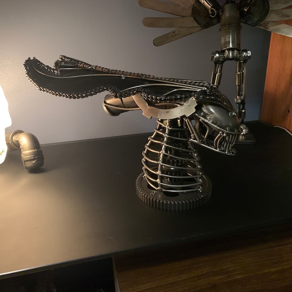 Biomechanical Recycled Metal Monster made-to-order / Sustainable - Etsy
