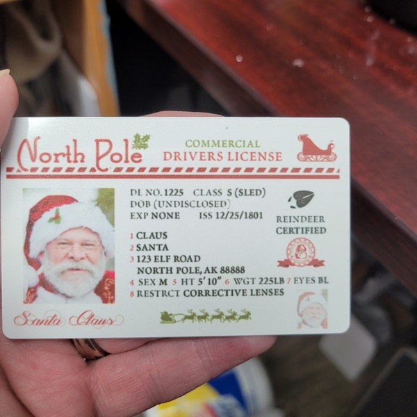 Santa Claus Drivers License PRINTABLE, Santa License Printable File - Etsy