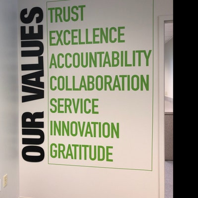 Our Values, Office, Wall, Art, Decor, 3D, PVC, Typography ...