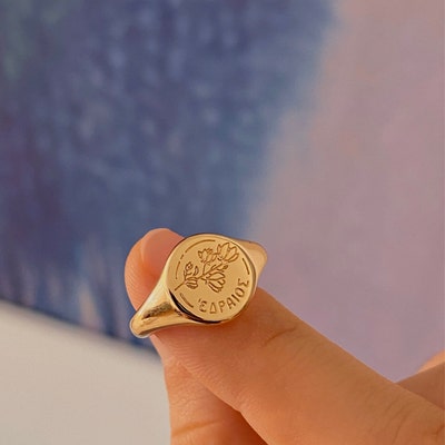 Custom Signet Ring for Men Women,personalized Actual Drawing Logo Name ...