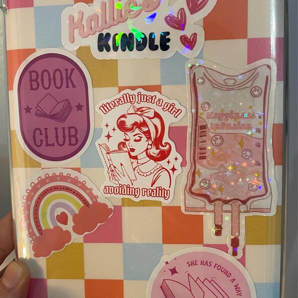 Crying Over Book Boyfriends Sticker | Kindle Stickers, Bookish Stickers ...