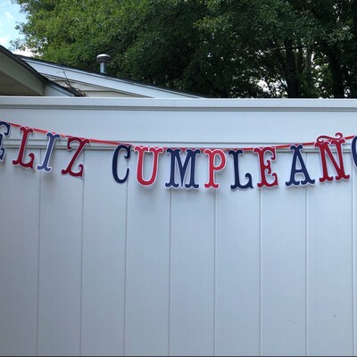 Birthday Banner FELIZ CUMPLEAÑOS Happy Birthday in Spanish - Etsy