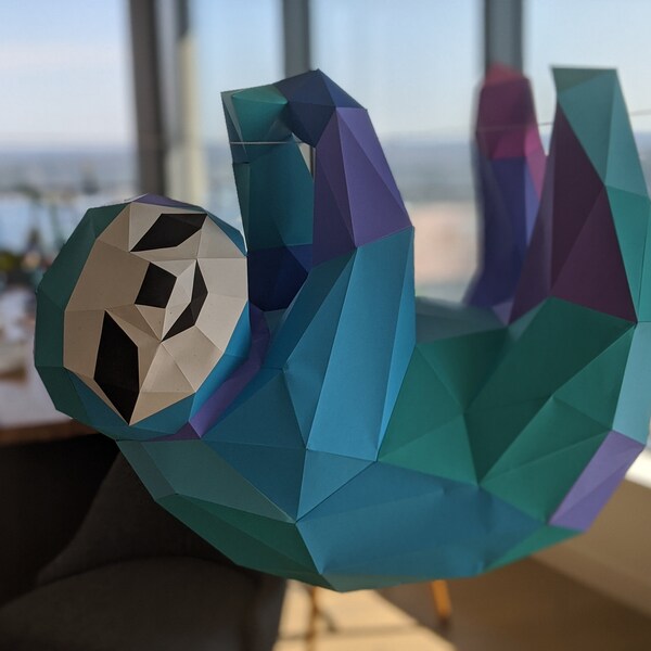Hanging Sloth 3D Papercraft. You Get SVG and PDF Digital Downloadable ...