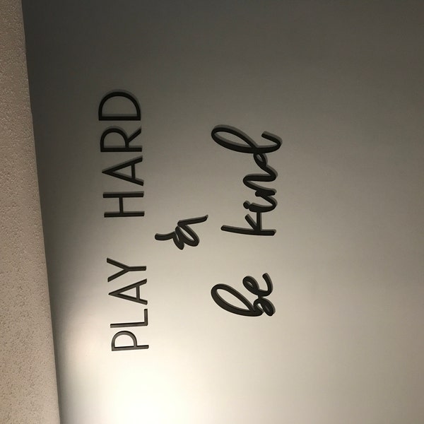 Play Hard & Be Kind Wall Sign, Playroom Wall Decor, Playroom Signs ...