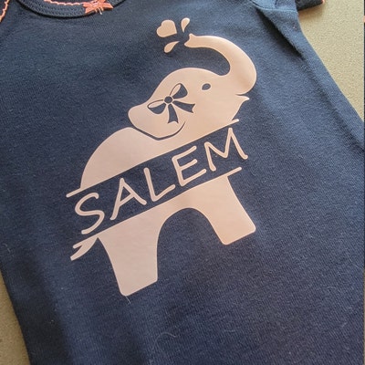 Baby Elephant Monogram Svg File for Cricut. Cute Baby Elephant With ...