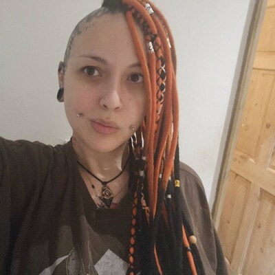 Wool Double Ended Single Ended Dreadlocks Fox Ombre Orange on Black ...