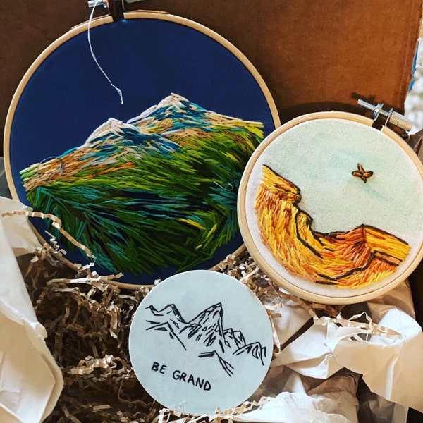 Alaska Art/ Thread Art/embroidery Art/ Stitched Art/ Mountain Art ...