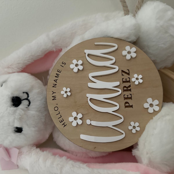 Retro Baby Name Announcement | Acrylic Baby Name Announcement Sign ...