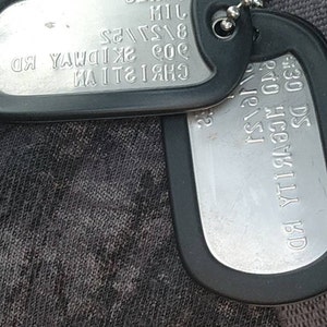 Stainless Steel US Army Dog Tag ID Set, Personalised & Embossed With ...
