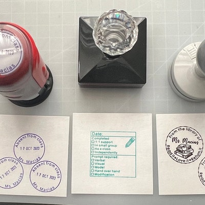 Personalized Teacher Checked by Stamp Teacher Stamp Date - Etsy